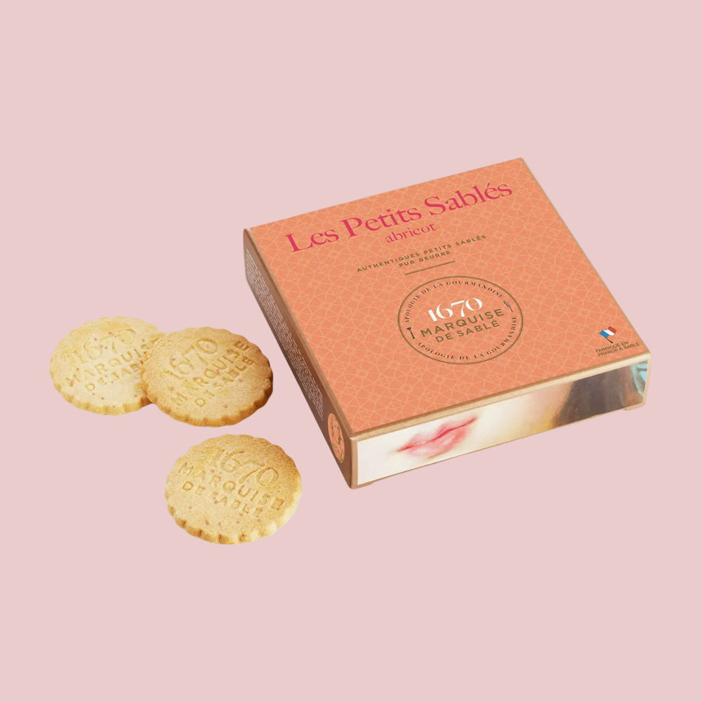 La Sablésienne, Box of French Apricot Chip Shortbread Cookies, 3.5 oz ...