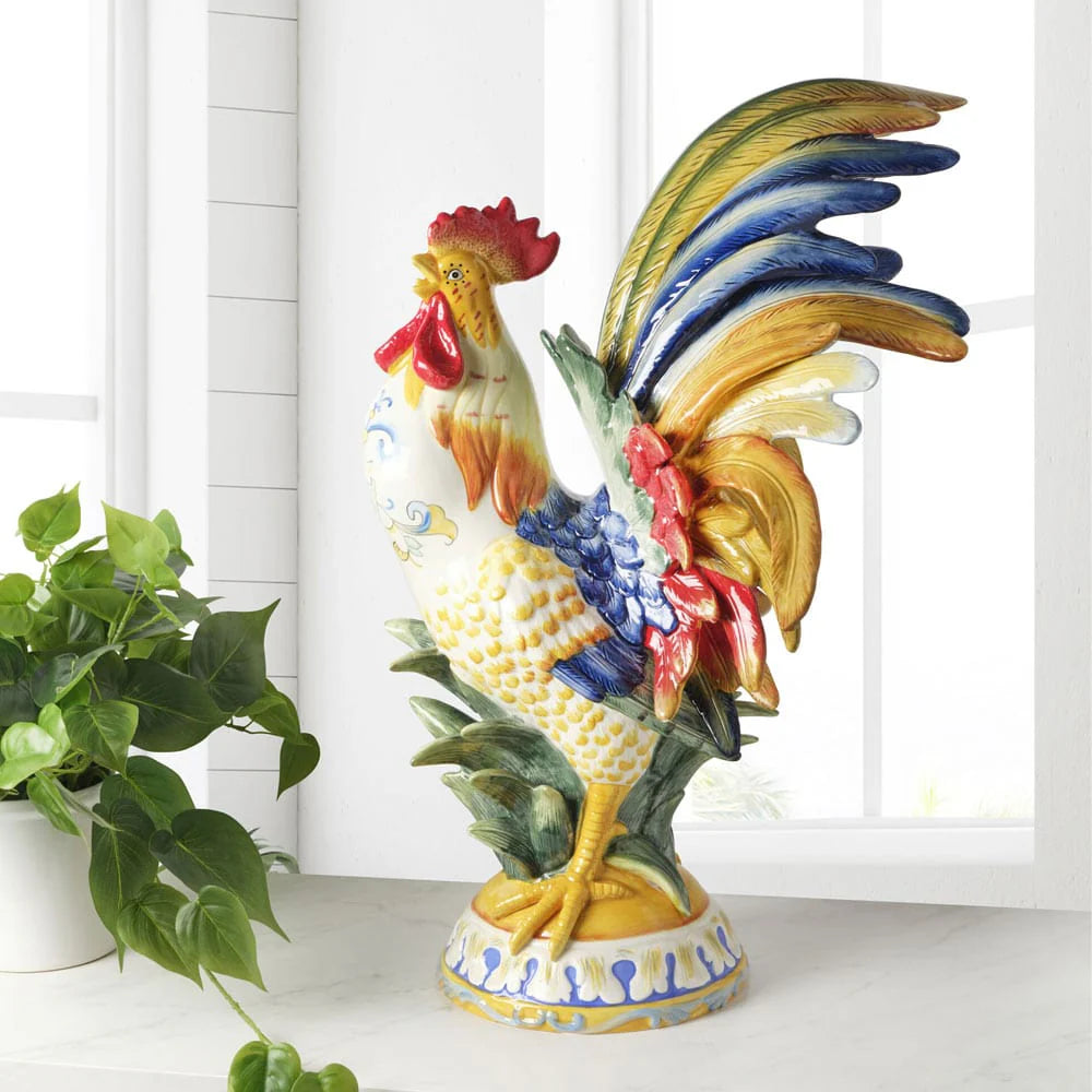 Fitz & Floyd Ricamo Large 20.5" Ceramic Multicolor French Rooster – Au ...