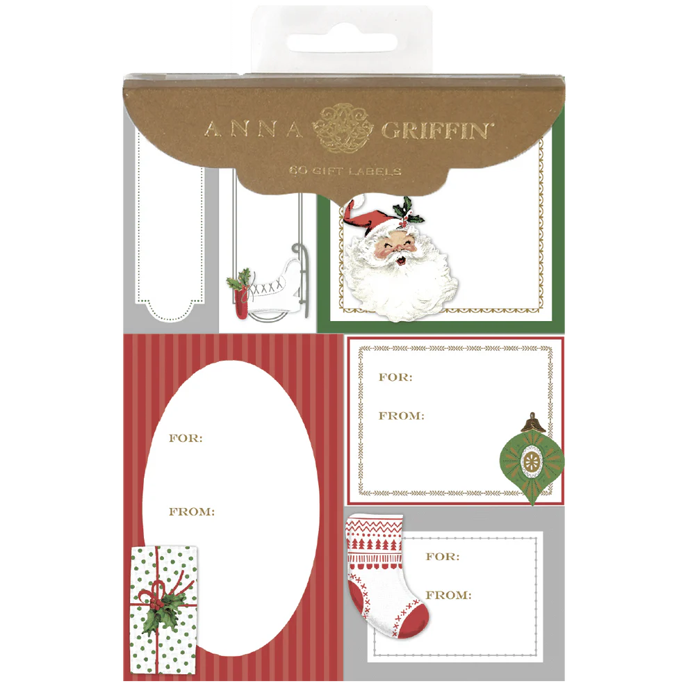 Anna Griffin, "Whimsical Santa" Christmas Gift Sticker / Label Sheets ...