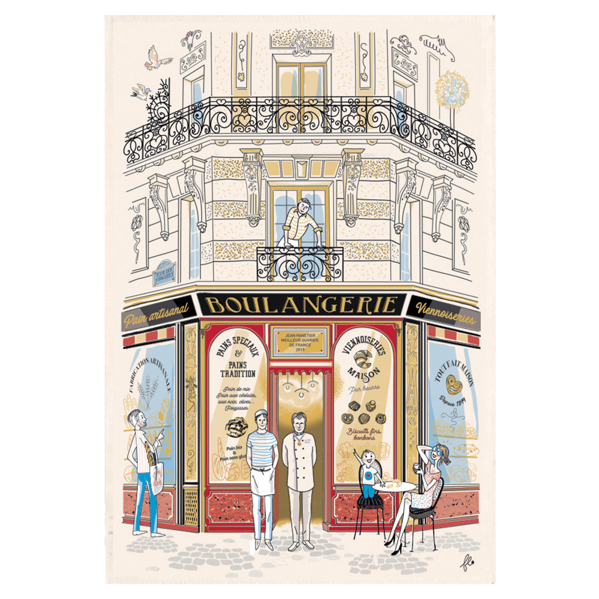 Torchons & Bouchons, Paris Boulangerie French Kitchen / Tea Towel – Au ...