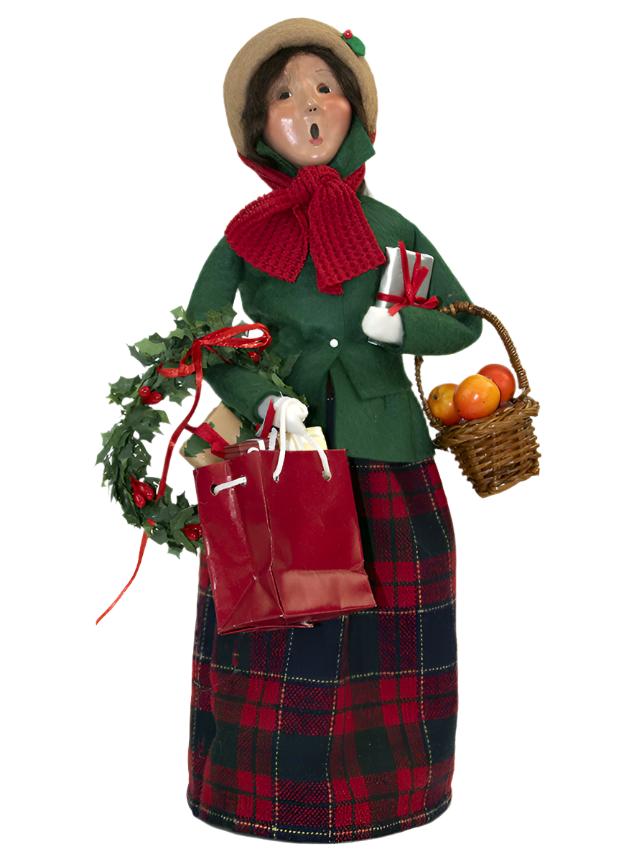 Byers Choice Christmas Caroler Collection Shopping Woman New for 202 Au Bon Gout Boutique