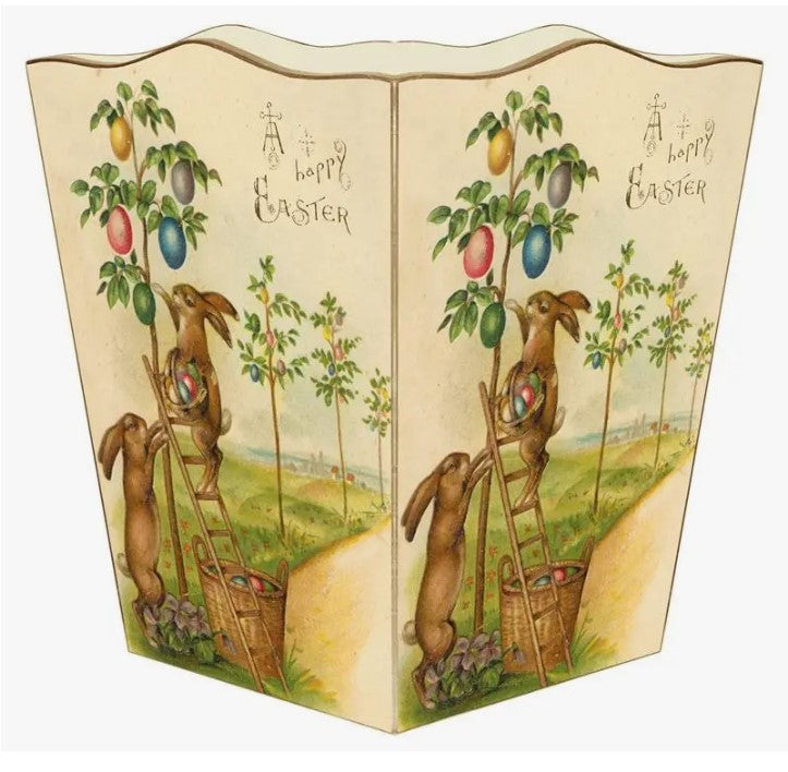 Marye-Kelley, "A Happy Easter" Wooden 12" Wastepaper Basket – Au Bon ...