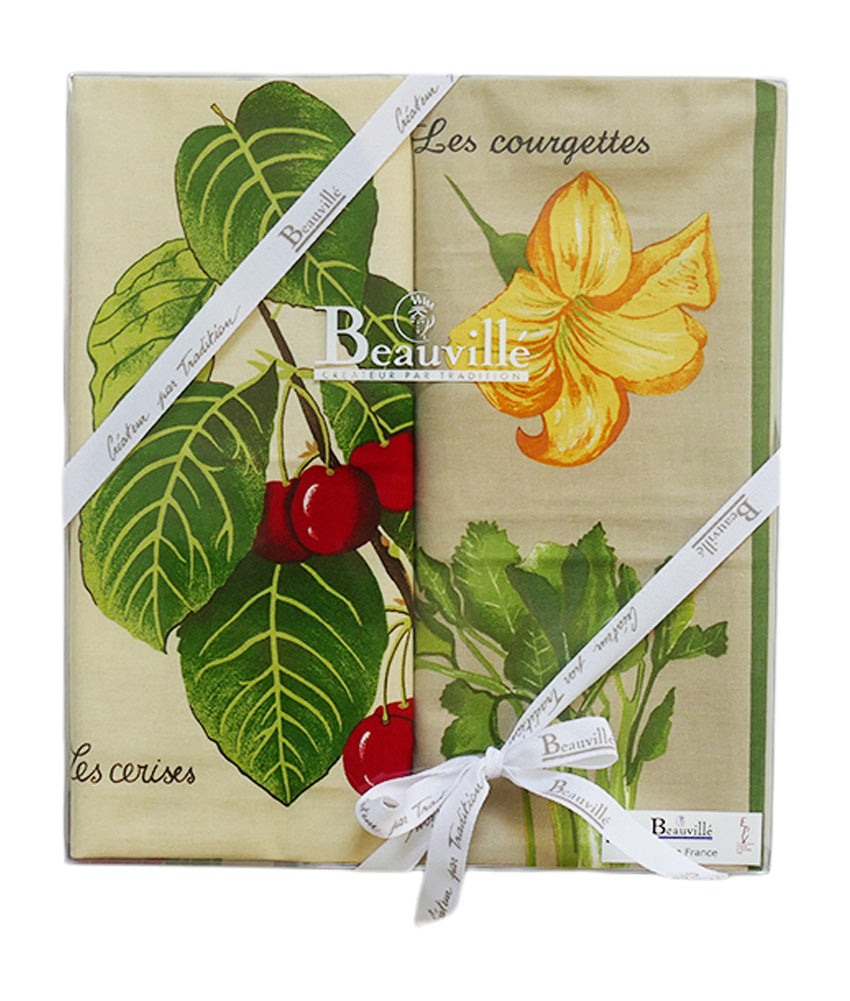 Beauvillé, Délices d'été Gift Box of 2 French Kitchen / Tea Towels – Au ...